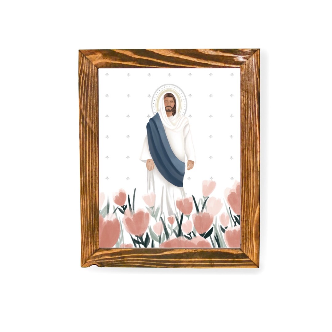 Jesus Christ Art, Christian Watercolor Print of Jesus, Spring Jesus, He ...
