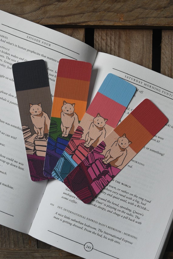 Cat With Books Pride Bookmark - Etsy