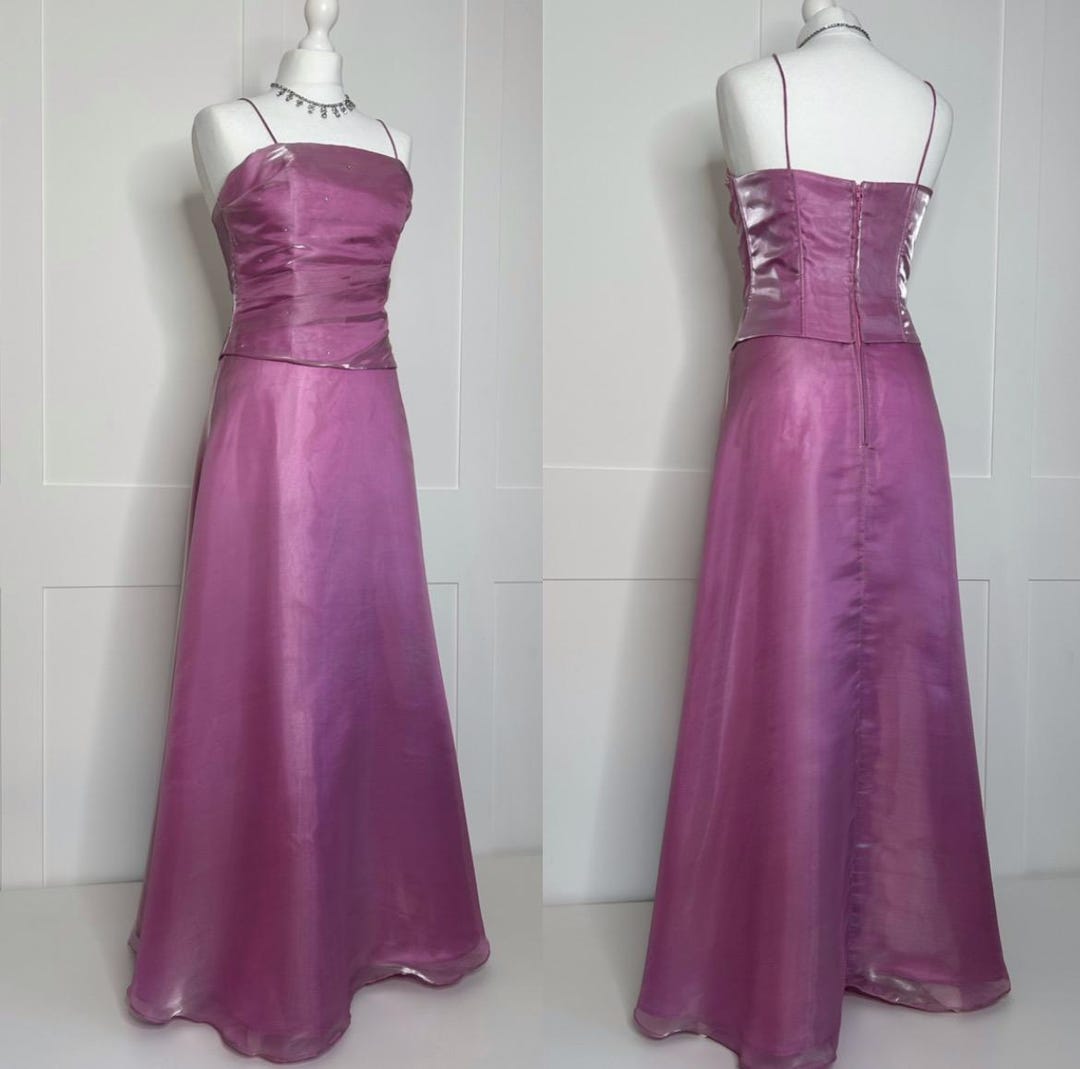 Vintage Prom Dress, Retro Graduation, Y2K Irridescent Pink, Evening ...