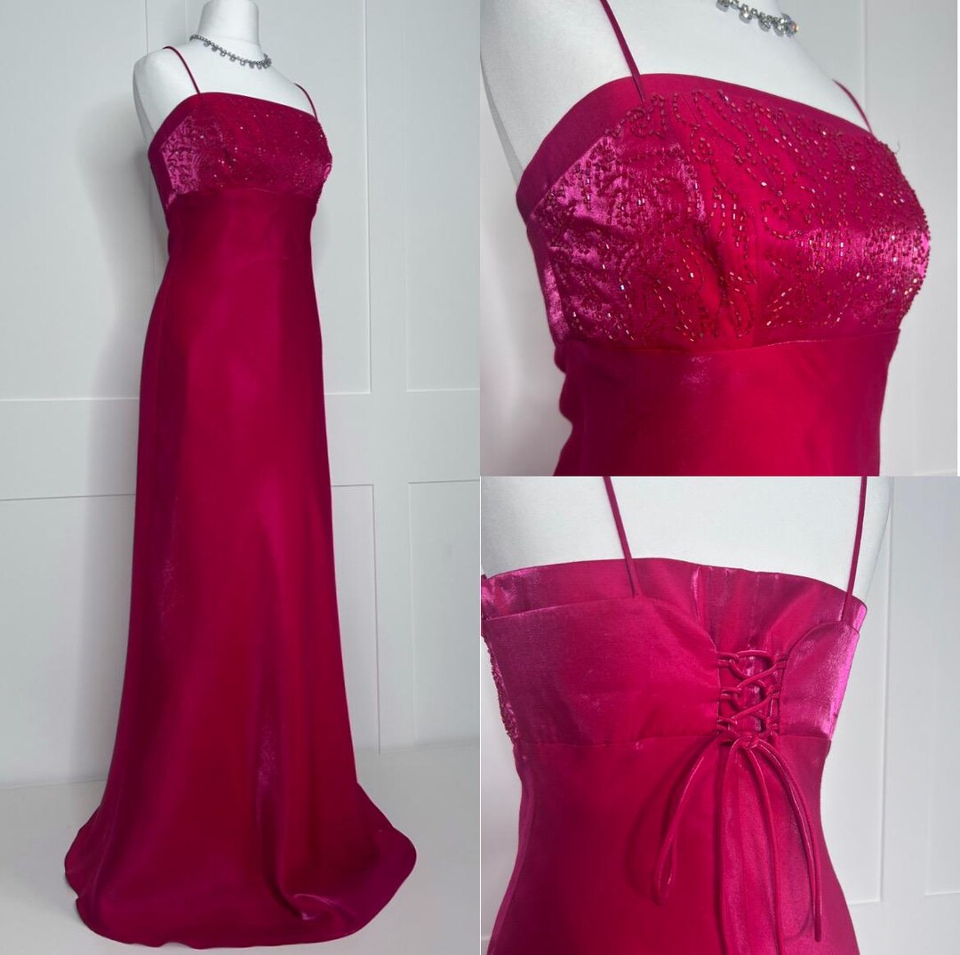 Vintage Prom Dress, Retro Graduation 1990s Red Bridgerton Style ...