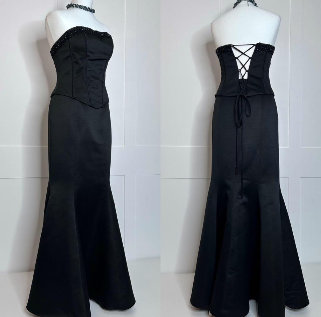 Vintage Prom Dress, Retro Graduation, 1990s Corset & Skirt, Evening ...