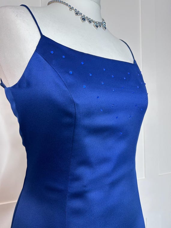 Vintage prom dress, retro graduation, 1990s blue, eve… - Gem