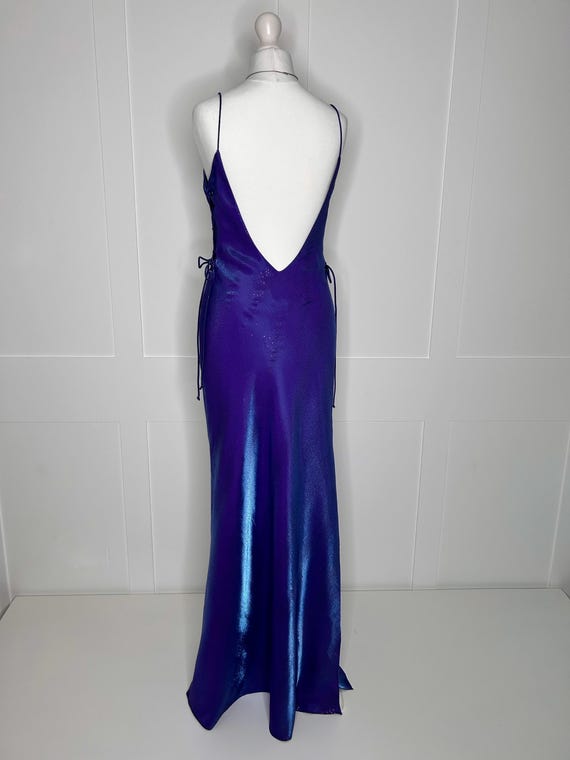 Vintage prom dress, retro graduation, 1990s purple sl… - Gem