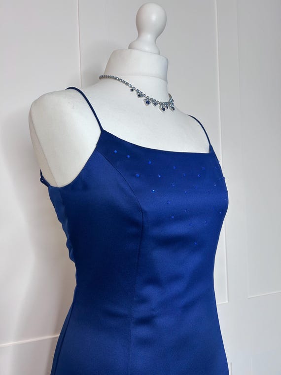 Vintage prom dress, retro graduation, 1990s blue, eve… - Gem