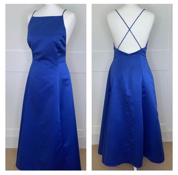 Vintage Y2K blue satin ankle length prom, party, even… - Gem