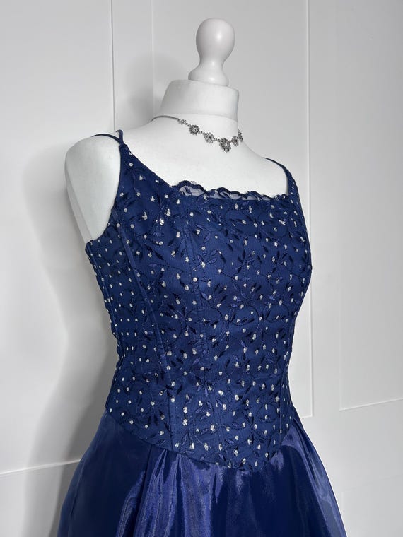 Vintage prom dress, retro graduation, Y2K blue/navy c… - Gem