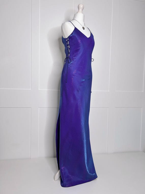 Vintage prom dress, retro graduation, 1990s purple sl… - Gem