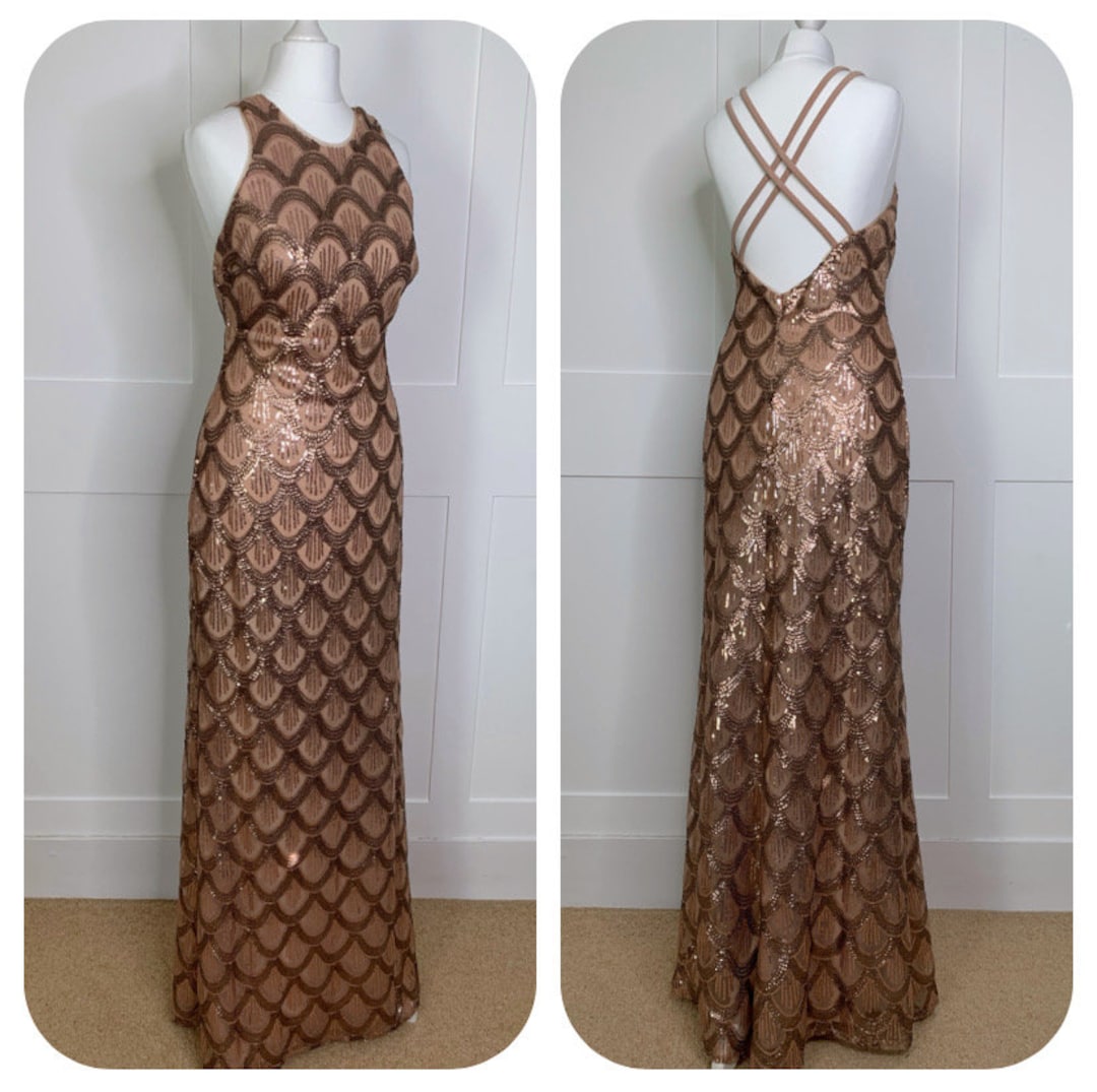 Vintage 1990s Prom Dress, Gold Gatsby Style, Ball, Evening, Formal ...