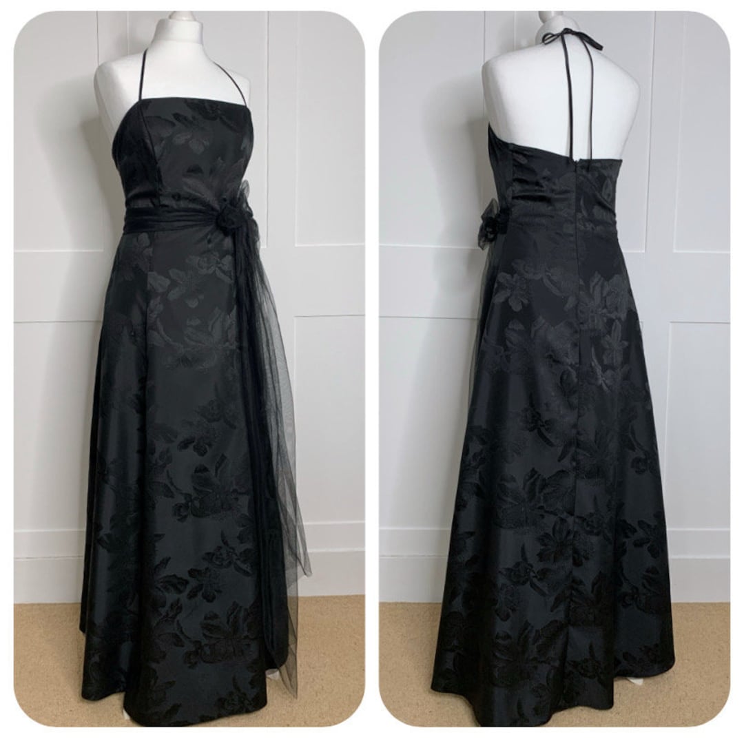 Vintage Prom Dress, Retro 1990s Helterneck Black Evening, Formal, Party ...