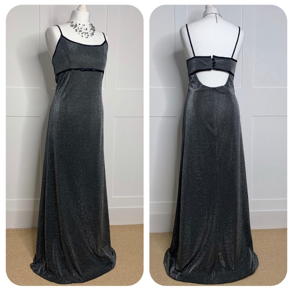 Vintage prom dress, 1990s metallic silver full length… - Gem