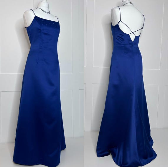 Vintage prom dress, retro graduation, 1990s blue, eve… - Gem