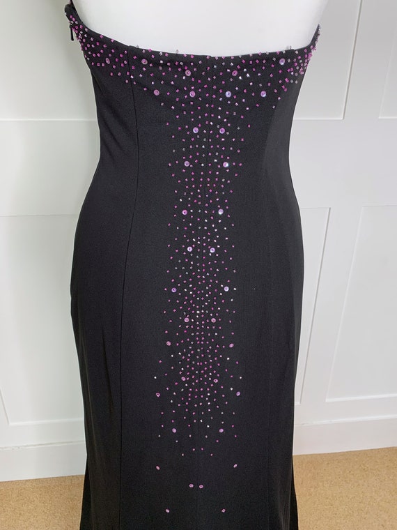 Vintage prom dress, retro graduation, 1990s black hal… - Gem