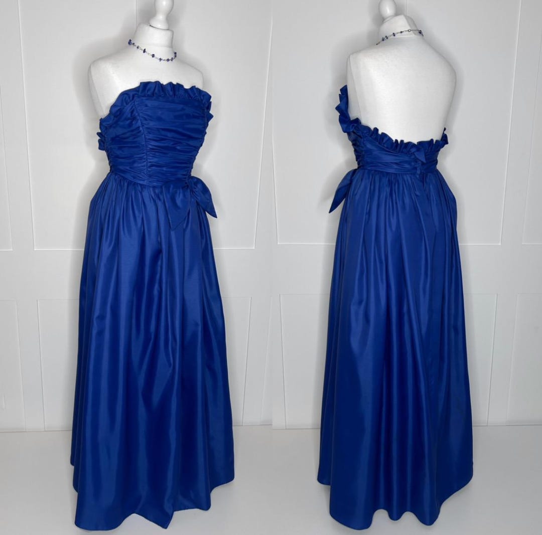 Vintage Prom Dress, Retro Graduation, 1980s Strapless, Evening, Formal ...