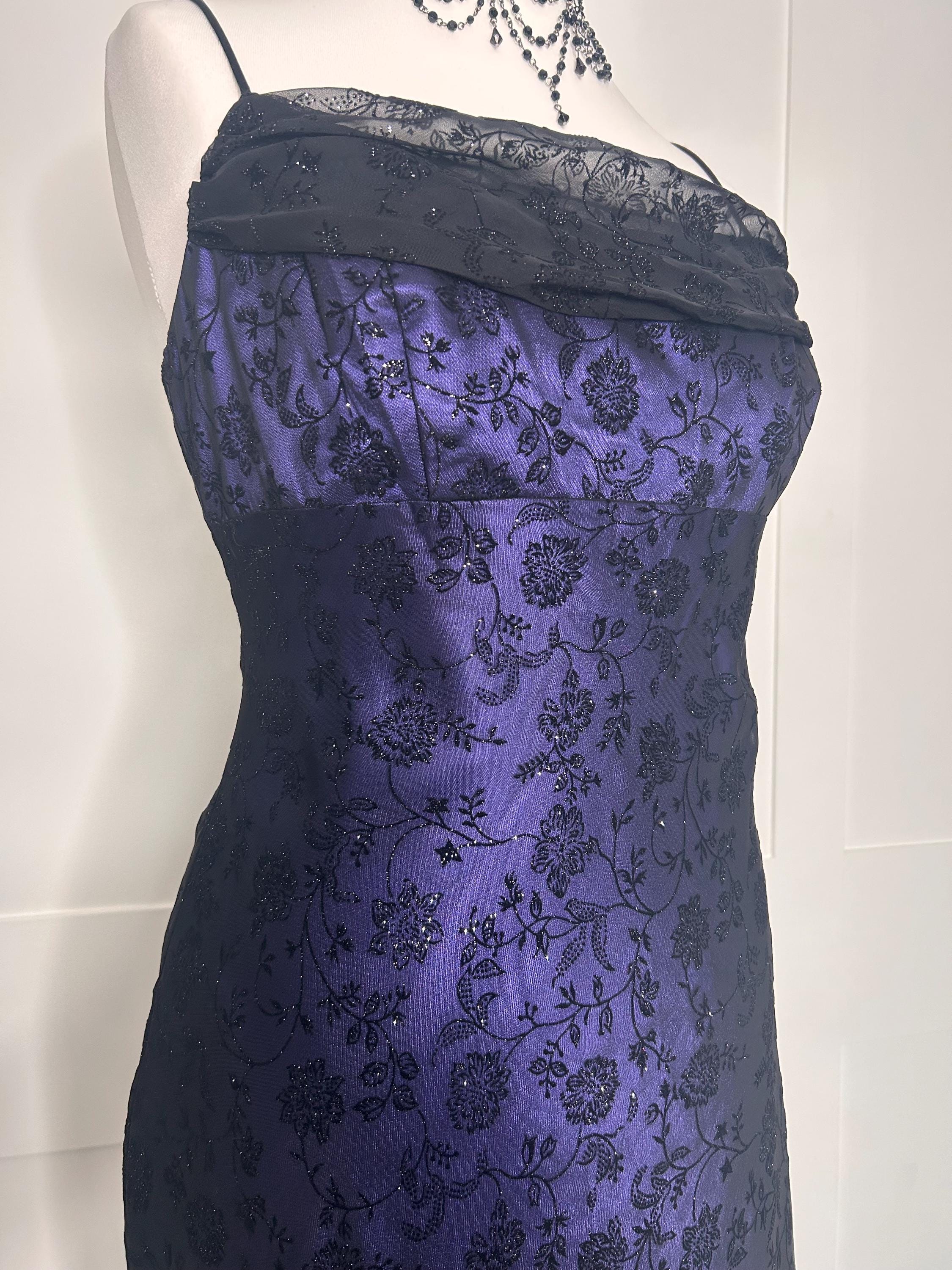 Vintage Prom Dress, Retro Graduation, Y2K Cowl Neck, Evening, Formal ...