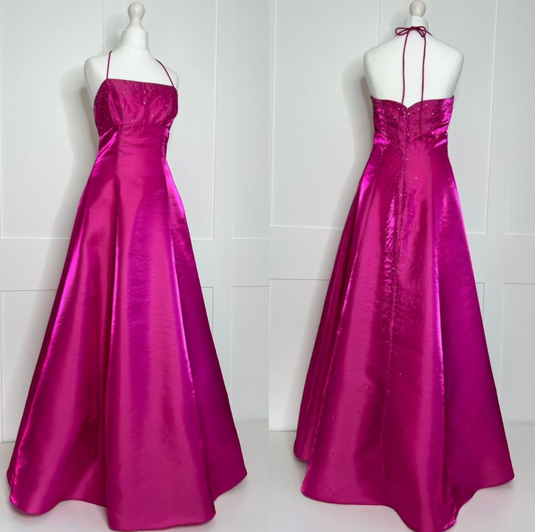 Vintage Prom Dress, Retro Graduation, 1990s Pink Beaded, Evening ...