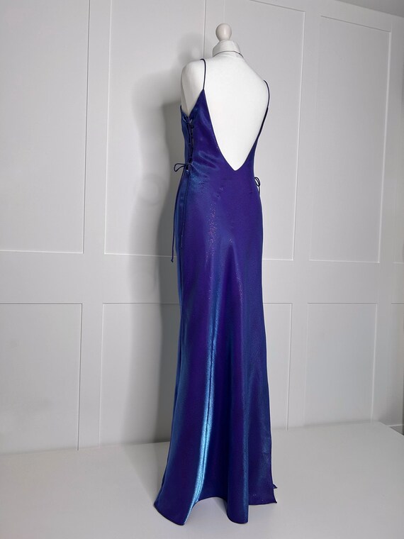 Vintage prom dress, retro graduation, 1990s purple sl… - Gem