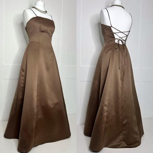 Vintage Prom Dress, Retro Graduation, 1990s Brown Lace up Back, Retro ...