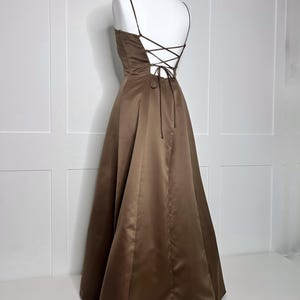 Vintage Prom Dress, Retro Graduation, 1990s Brown Lace up Back, Retro ...