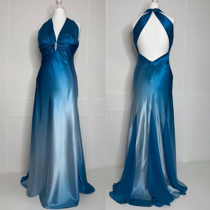 Retro Satin Prom Dress - Etsy UK