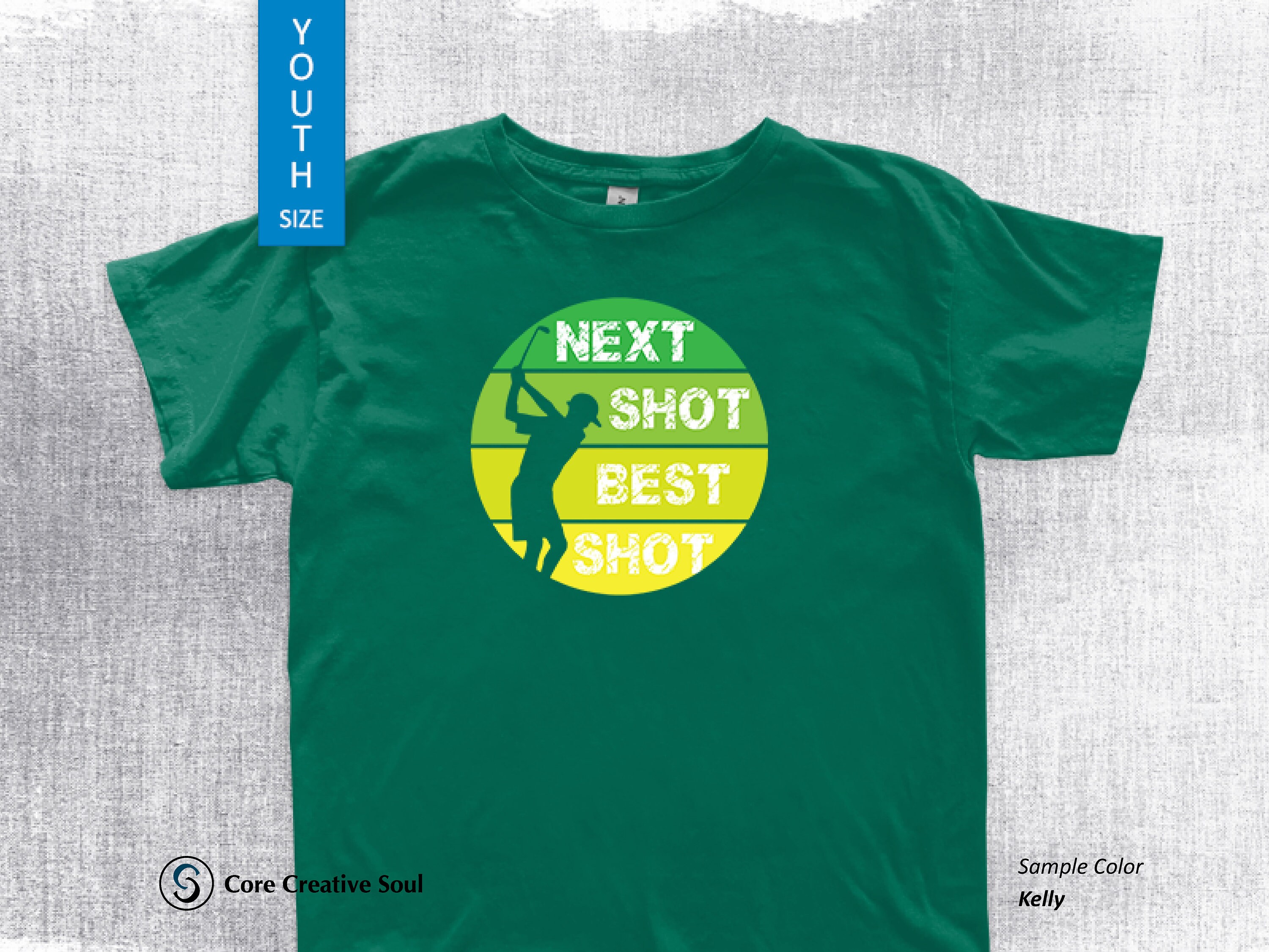 Golf YOUTH Next Shot Best Shot Silhouette Short Sleeve - Etsy