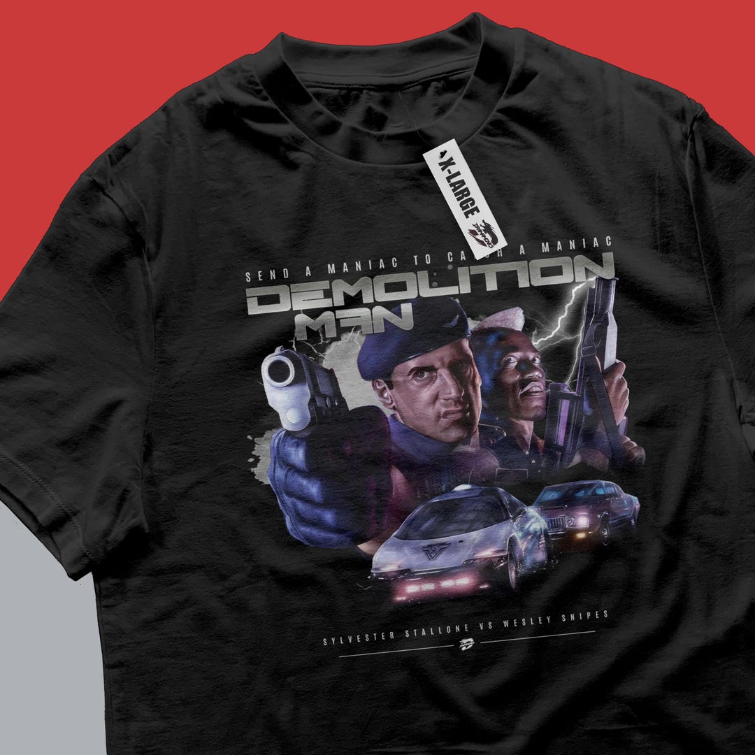 Demolition Man 80s 90s Retro Tee Vintage Rambo Rocky Stallone T-shirt ...