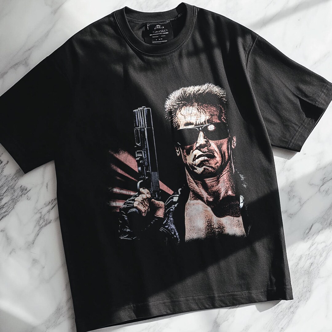 Retro Terminator 2 Design Arnold Schwarzenegger John Connor 80s ...