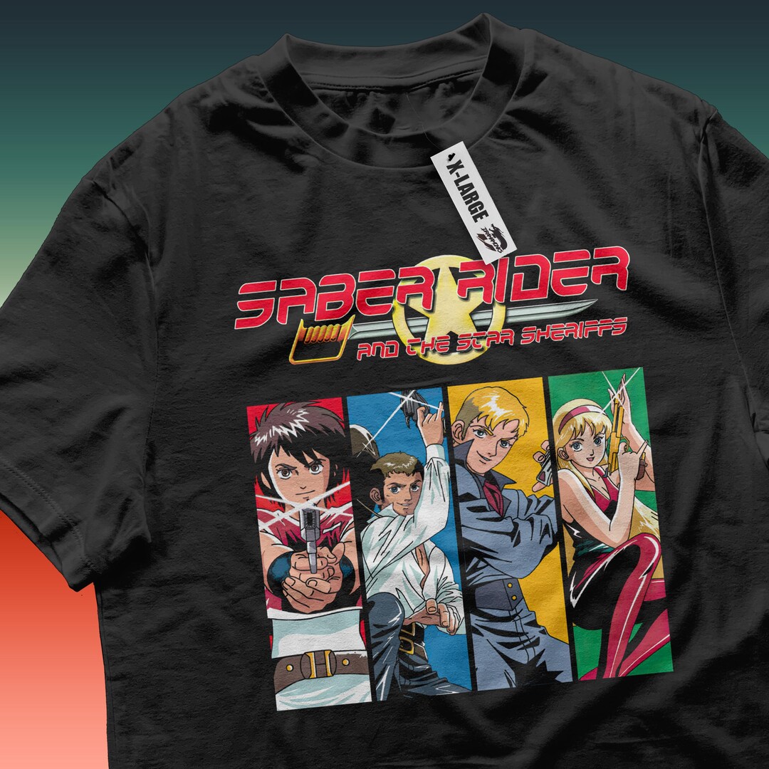 Saber Rider Anime Manga Star Sheriffs Retro 90s 80s Music Cartoons T ...