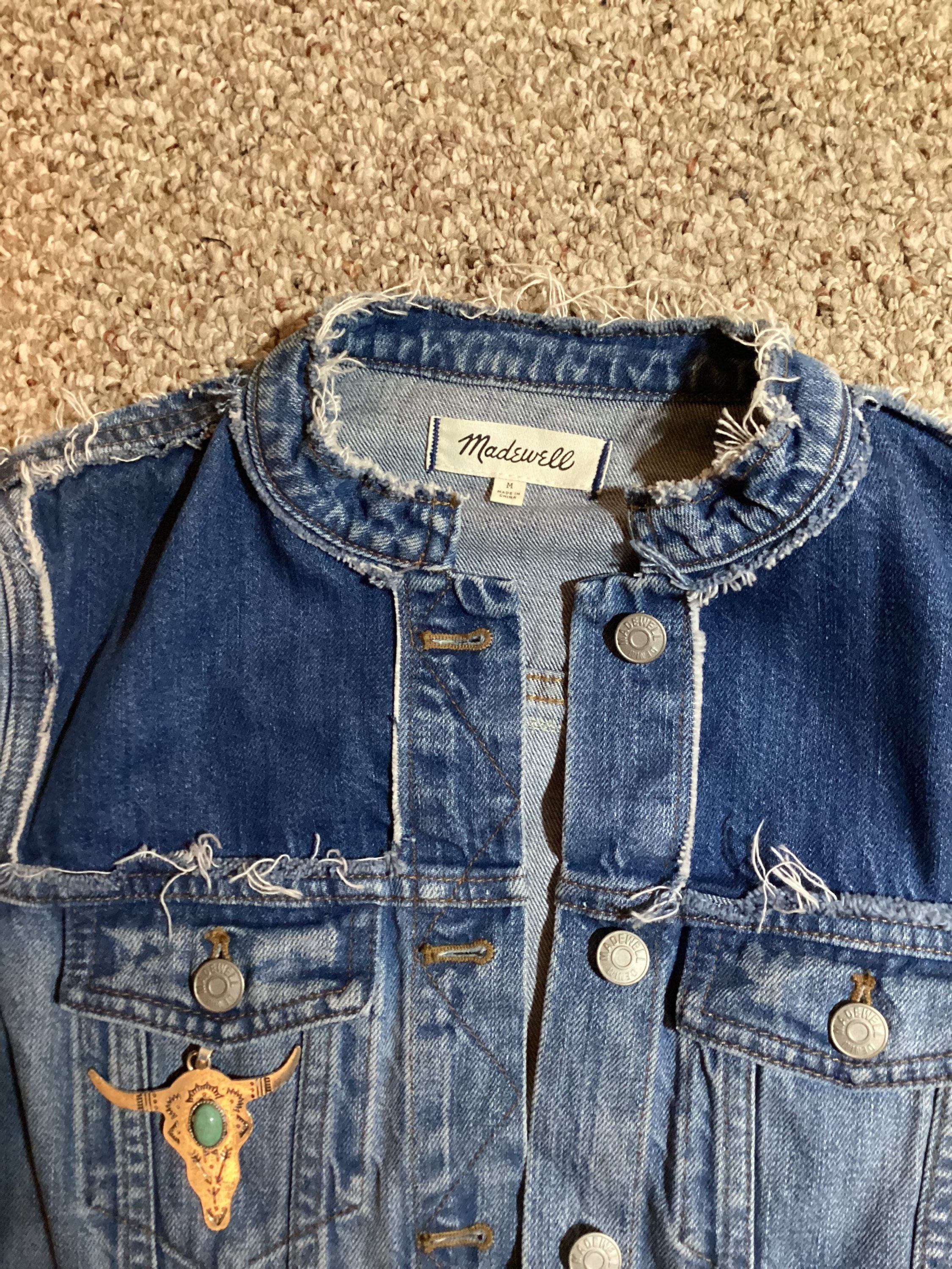 Adorable Repurposed Denim/jean Jacket Two Tone Denim With - Etsy