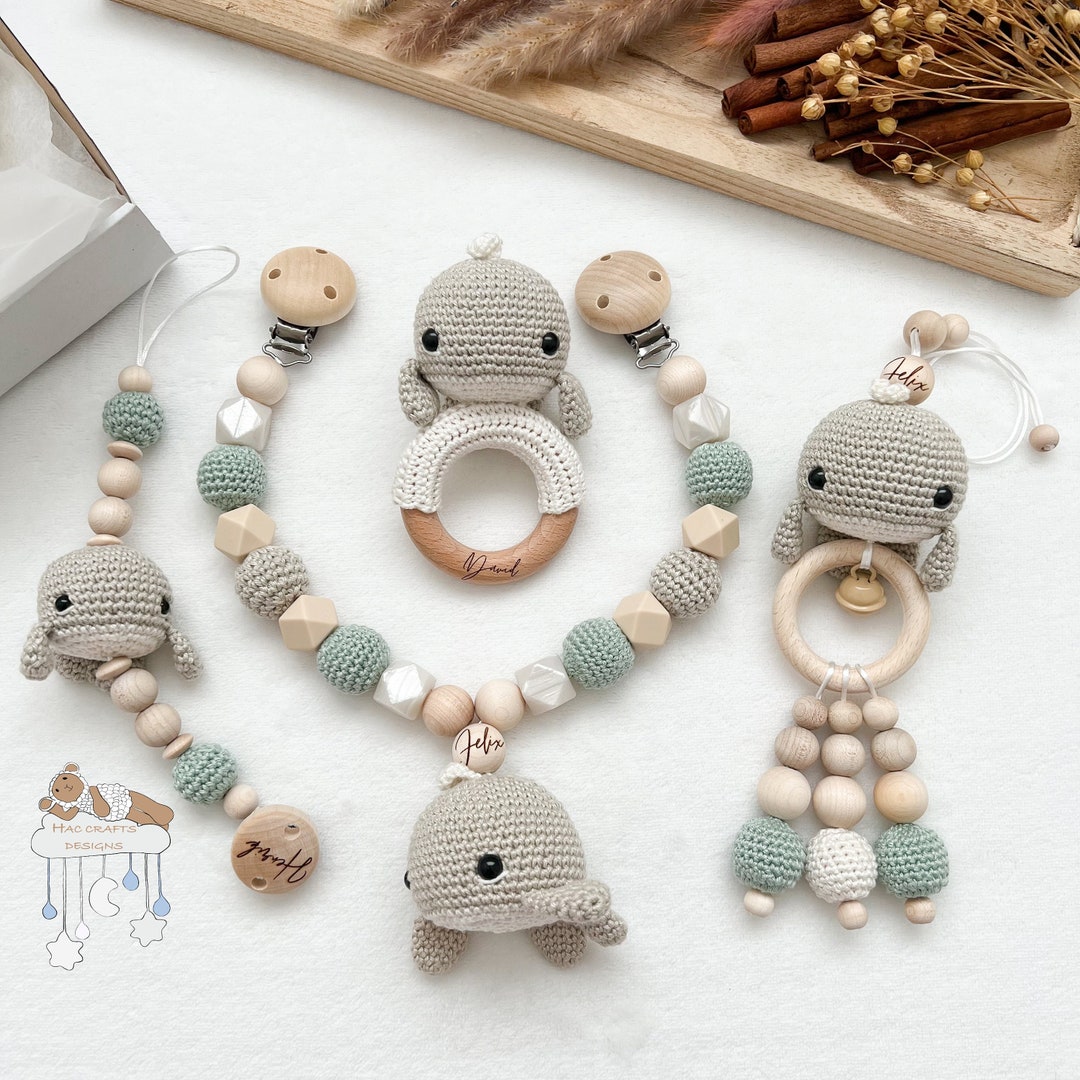 Mint Whale Savings Set Boho Stroller Chain Pendant Pacifier Chain ...