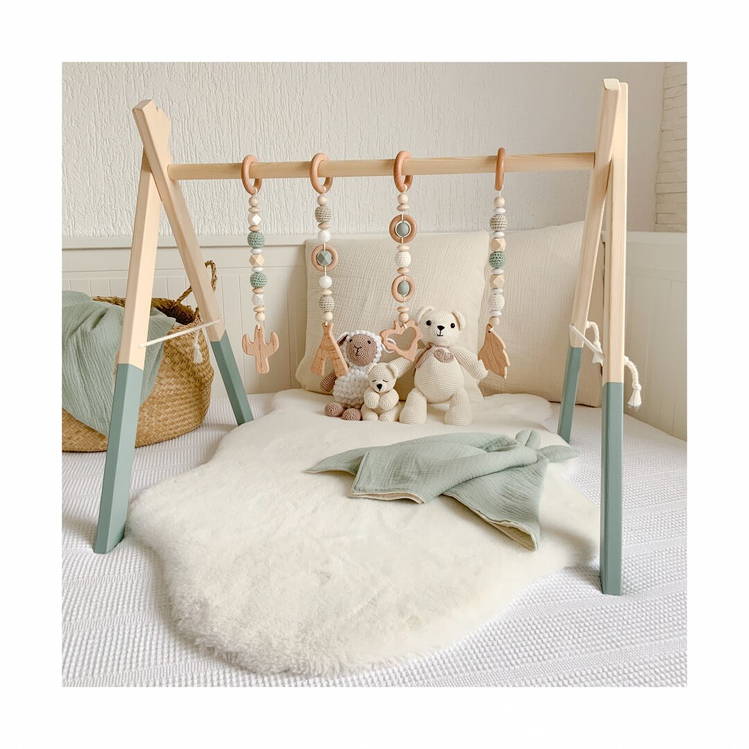 Babygym Play Arch Wooden Play Trapeze Mint Mobile Baby - Etsy