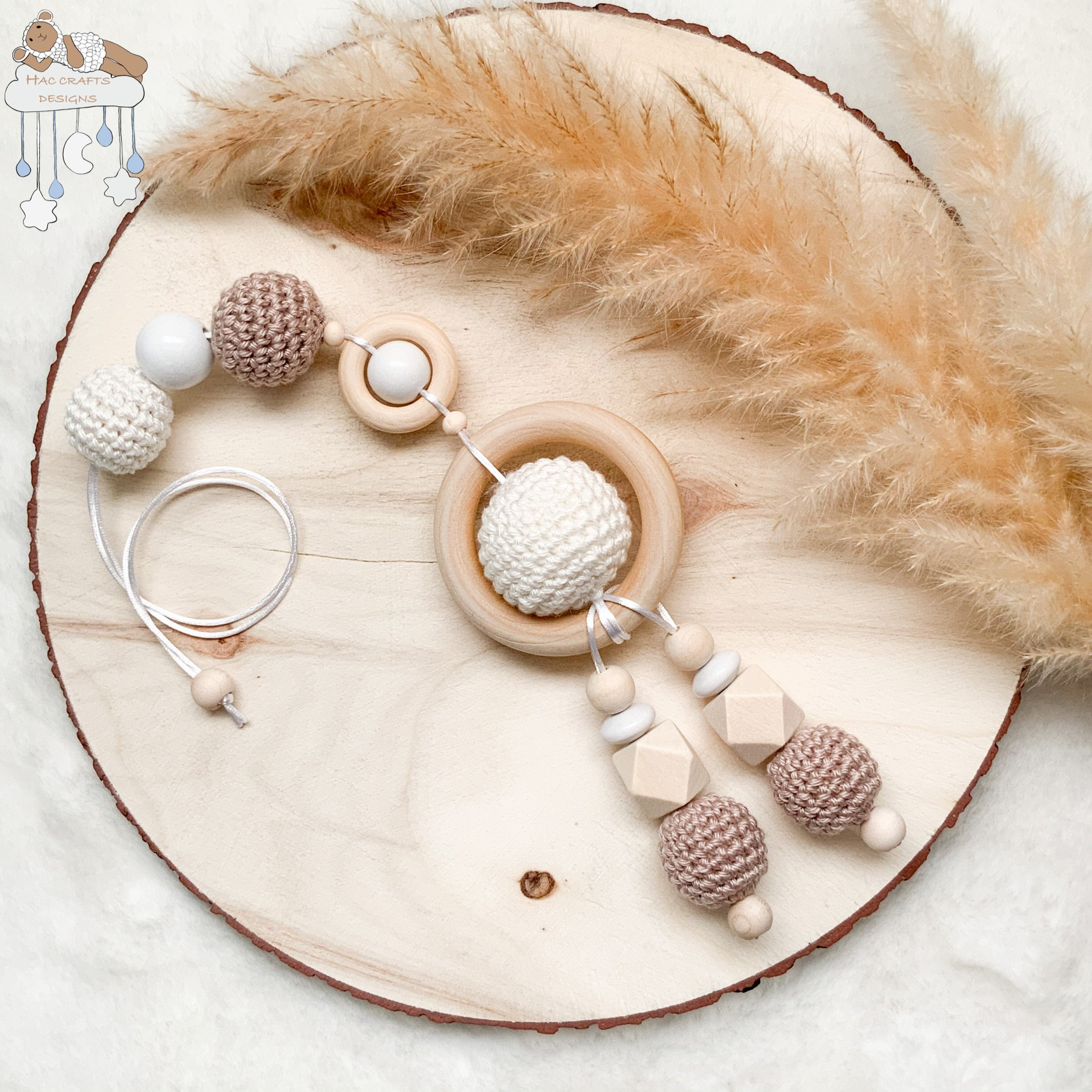 Teddy Baby Gym Pendant Natural Tones Savings Set Baptism Birth Gift ...