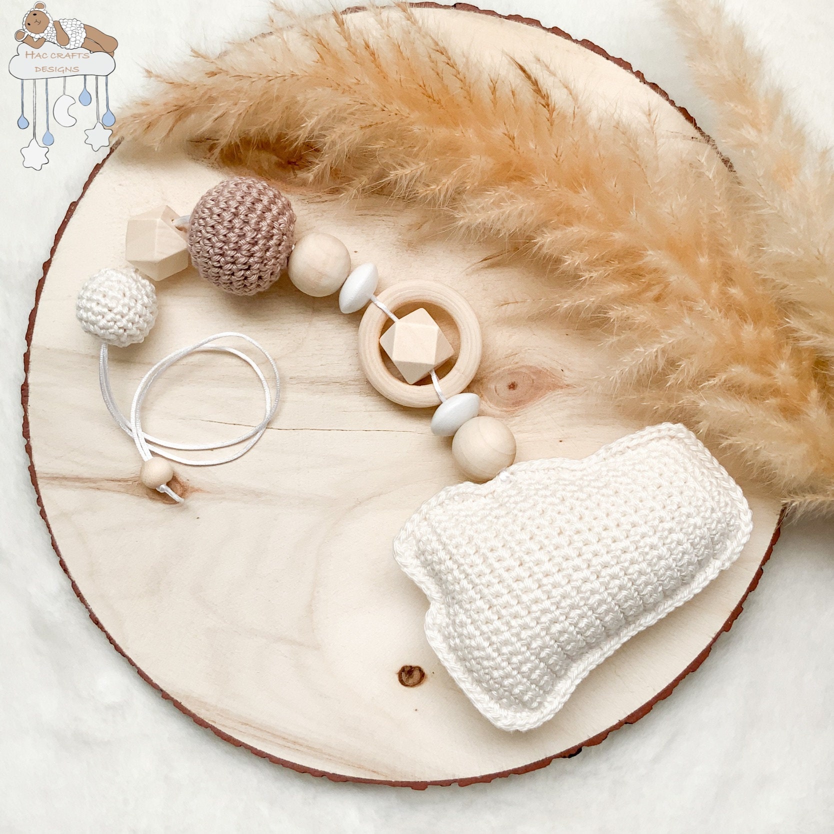 Teddy Baby Gym Pendant Natural Tones Savings Set Baptism Birth Gift ...