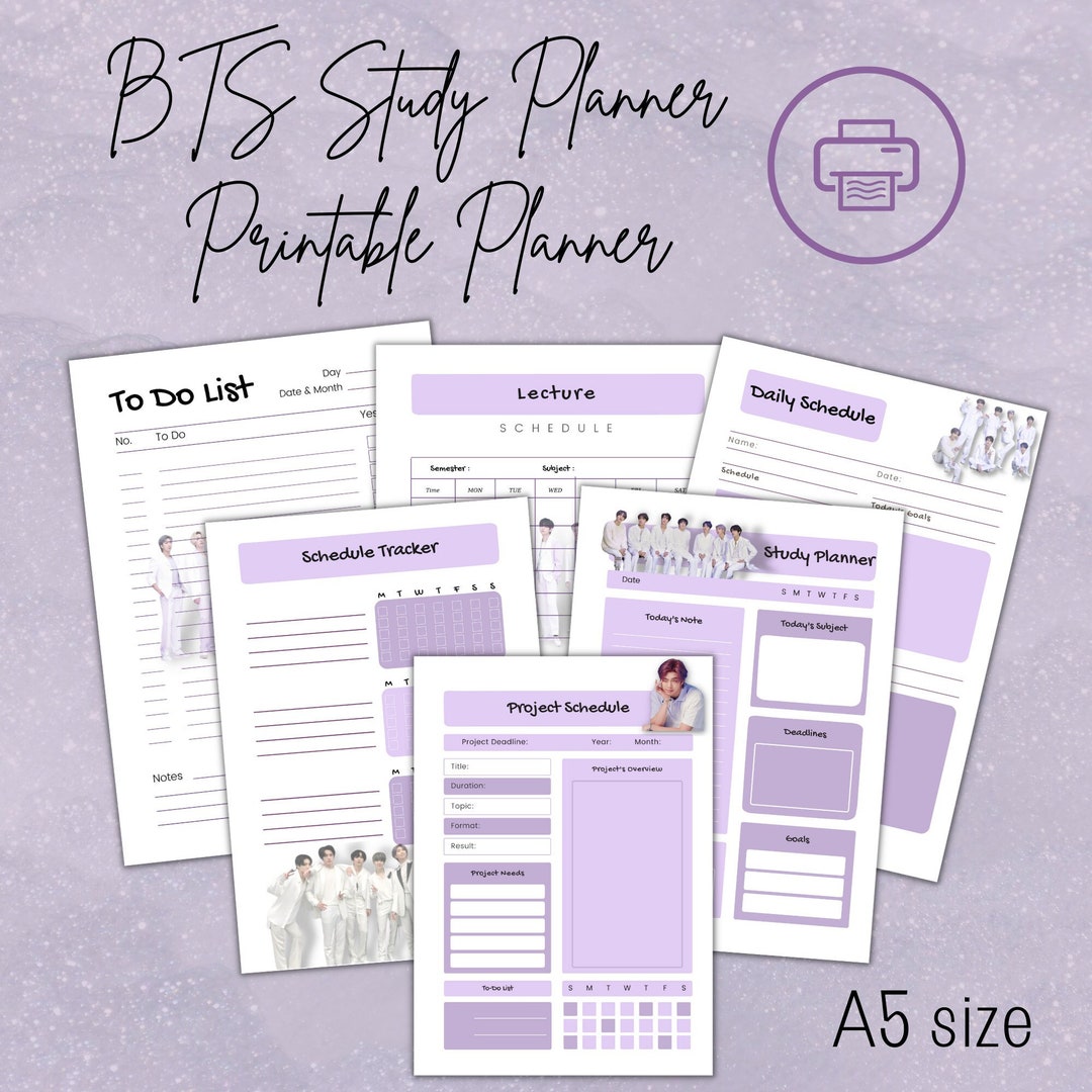 BTS Student Planner | Printable Planner | ARMY Student Planner | Weekly ...