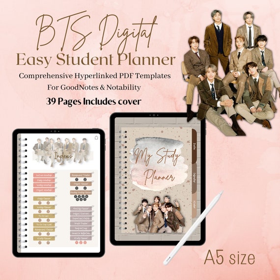 BTS Digital Easy Student Planner Goodnotes Notability - Etsy