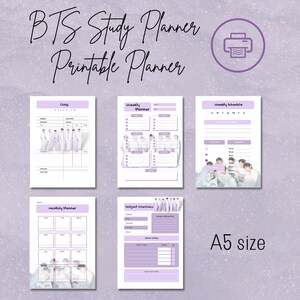 BTS Student Planner | Printable Planner | ARMY Student Planner | Weekly ...