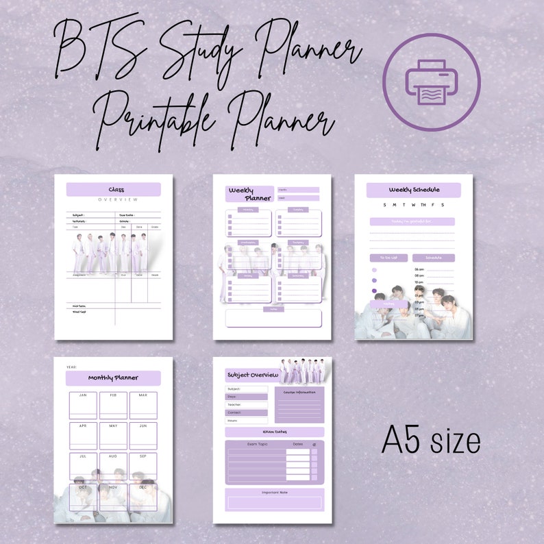 BTS Student Planner | Printable Planner | ARMY Student Planner | Weekly ...