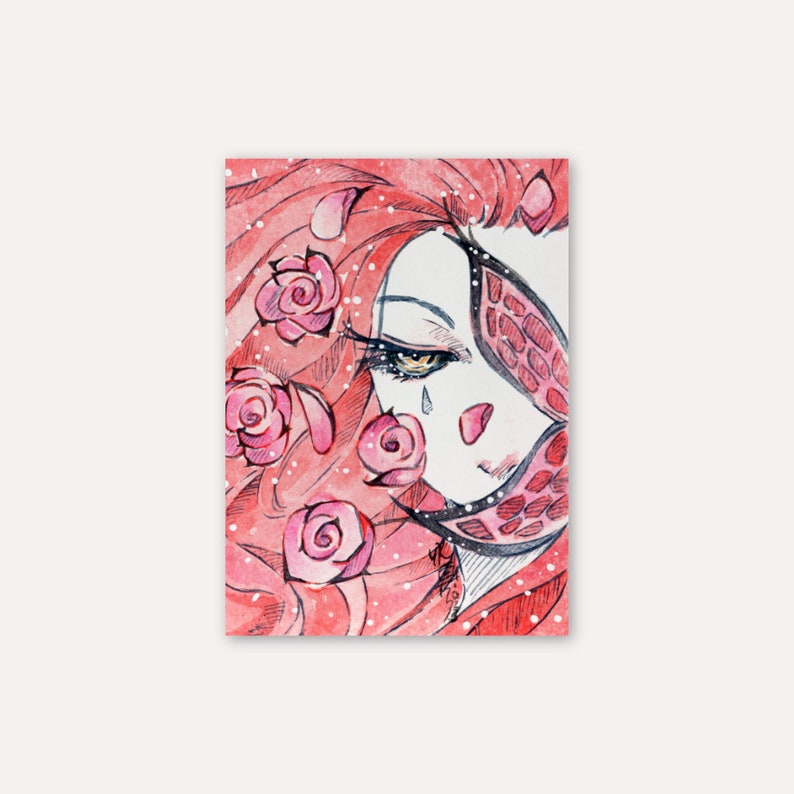 Anime Manga Cards Watercolor Drawings ACEO COCOA Cards Art Trading ...