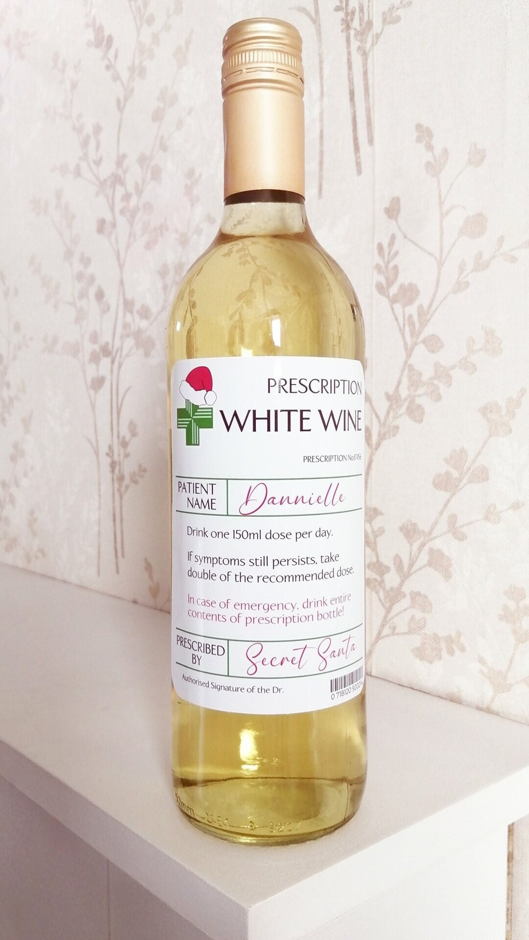 Personalised Prescription Wine Bottle Label Christmas Gifts, Funny ...