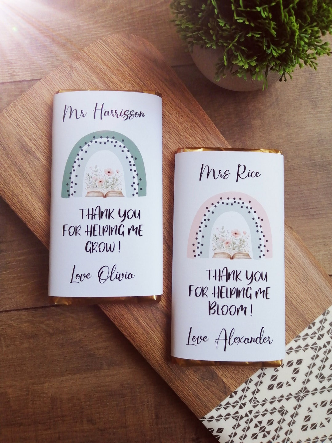Thank You Teacher Custom Chocolate Bar Gift for End of School Year With ...