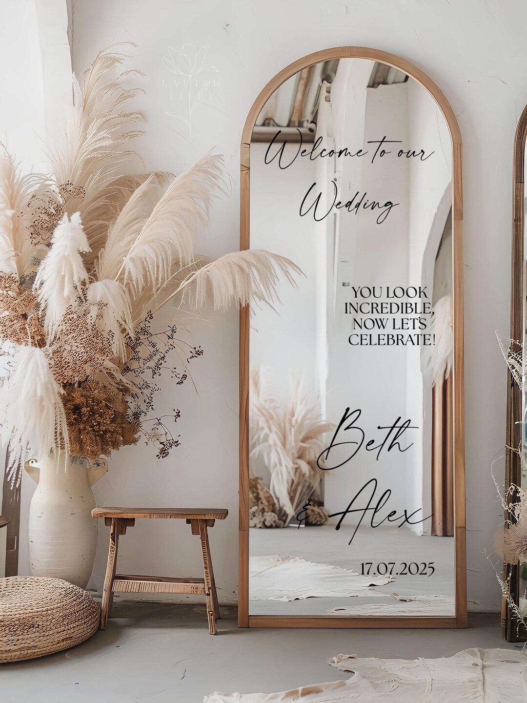 Welcome Wedding Sign Decal for Selfie Mirror, Personalised DIY Vinyl ...