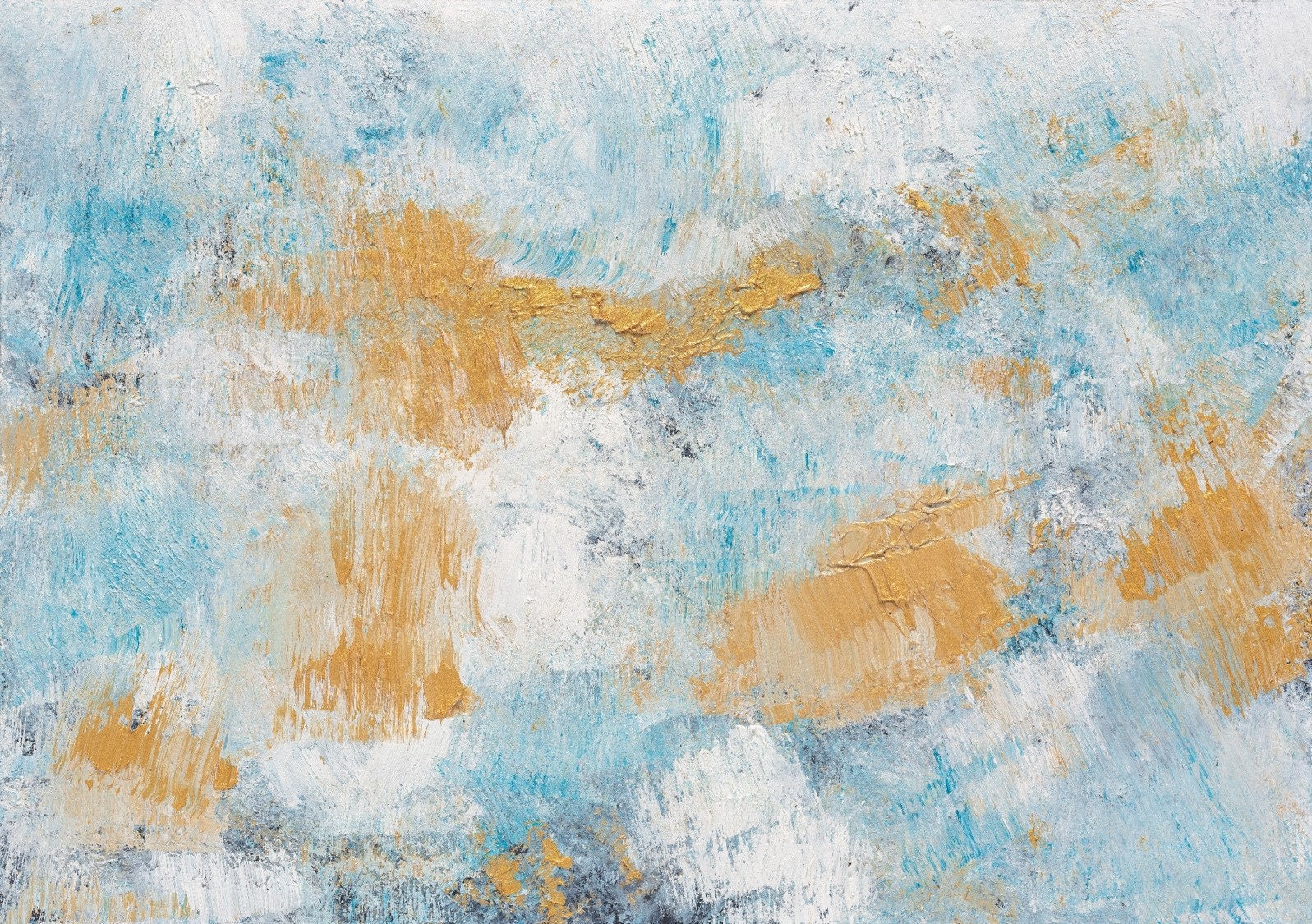 Blue Gold Wall Art Large Format Art, Japandi Art, Contemporary Art ...