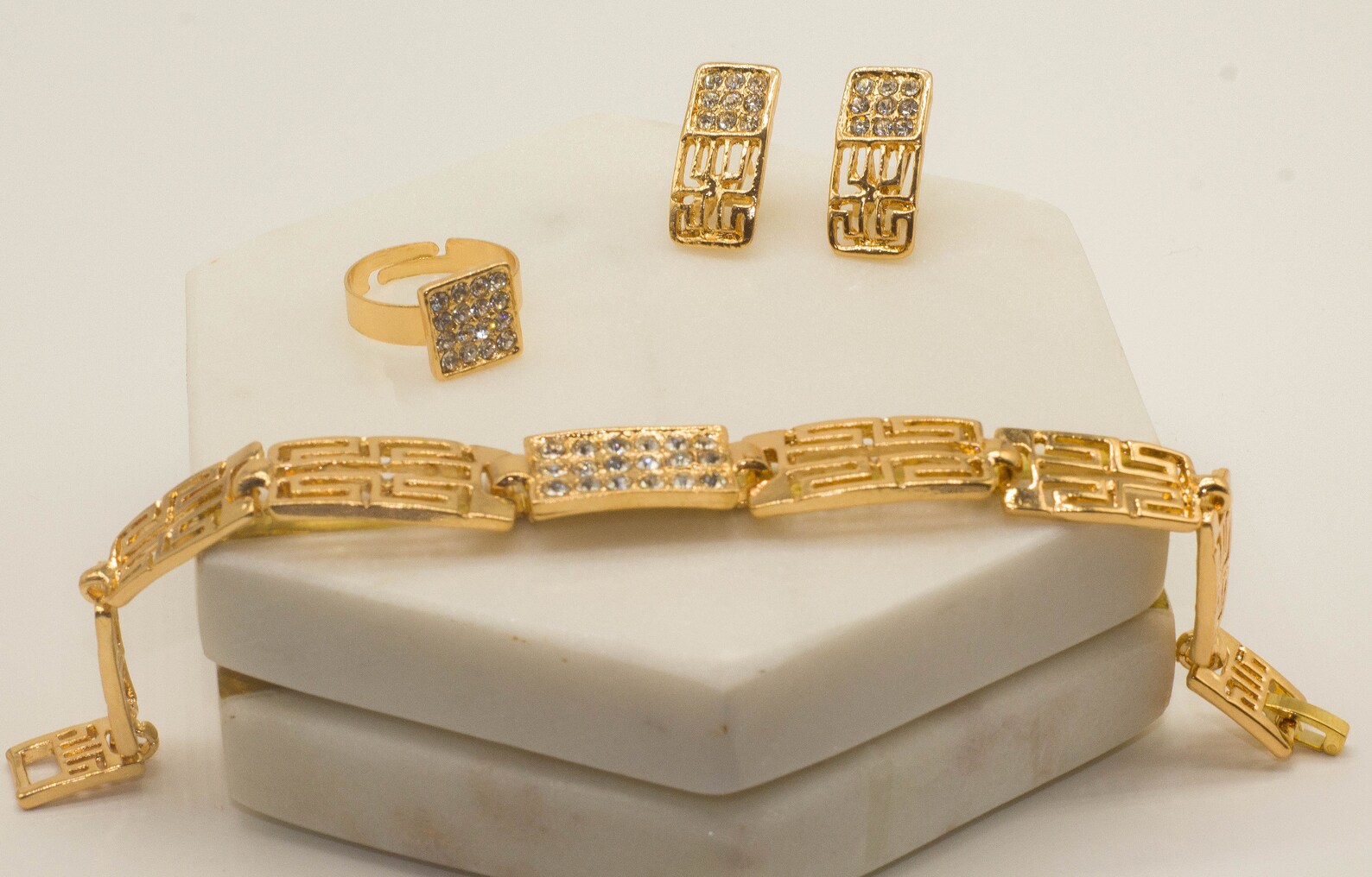 Gold Jewelry Set Bridal Jewelry Set Gold Necklace Set - Etsy