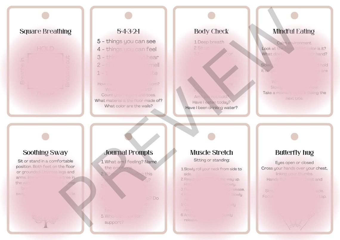 Grounding Flashcards, Printable Flashcards, Grounding Techniques, Teen ...