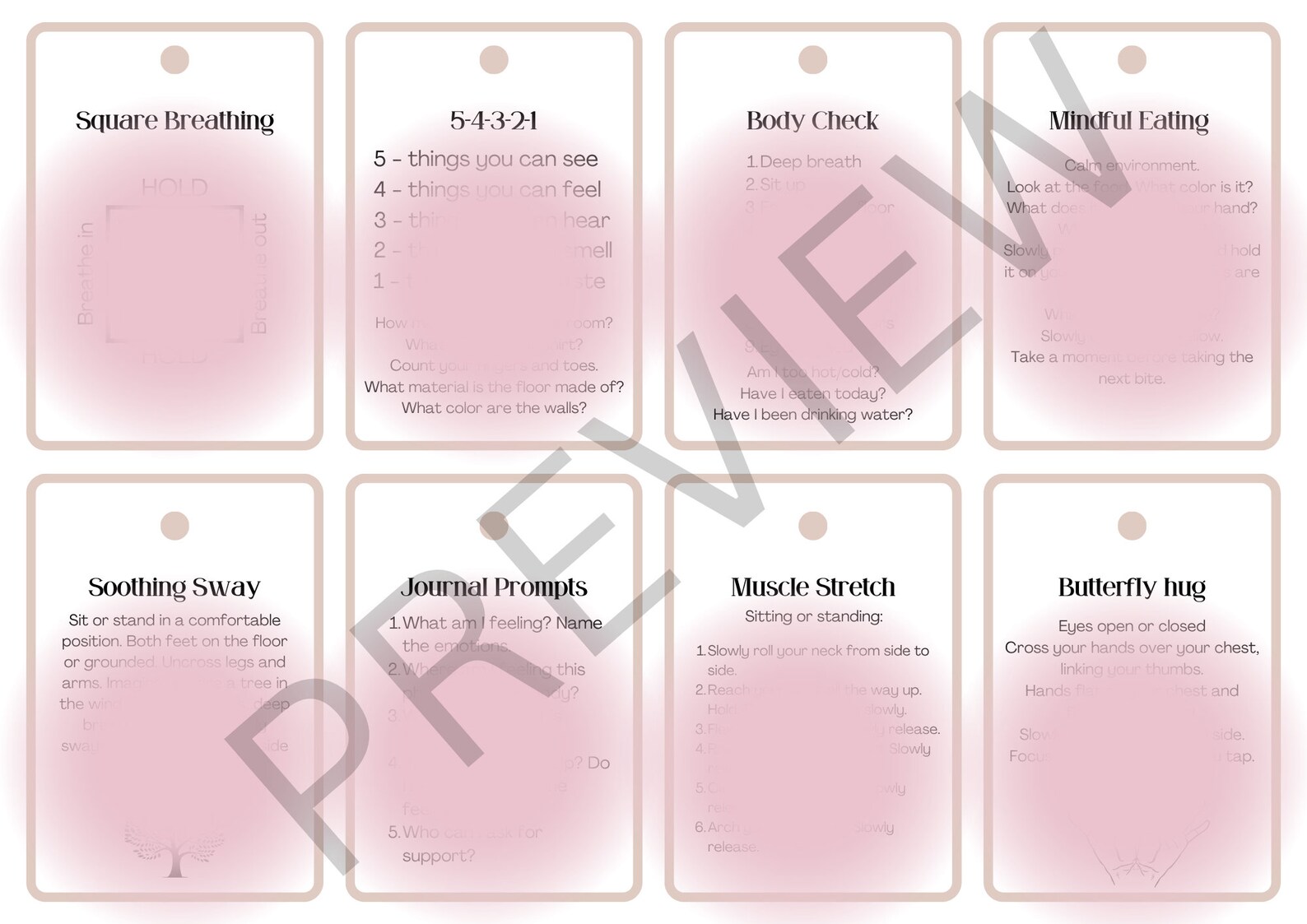 Grounding Flashcards, Printable Flashcards, Grounding Techniques, Teen ...