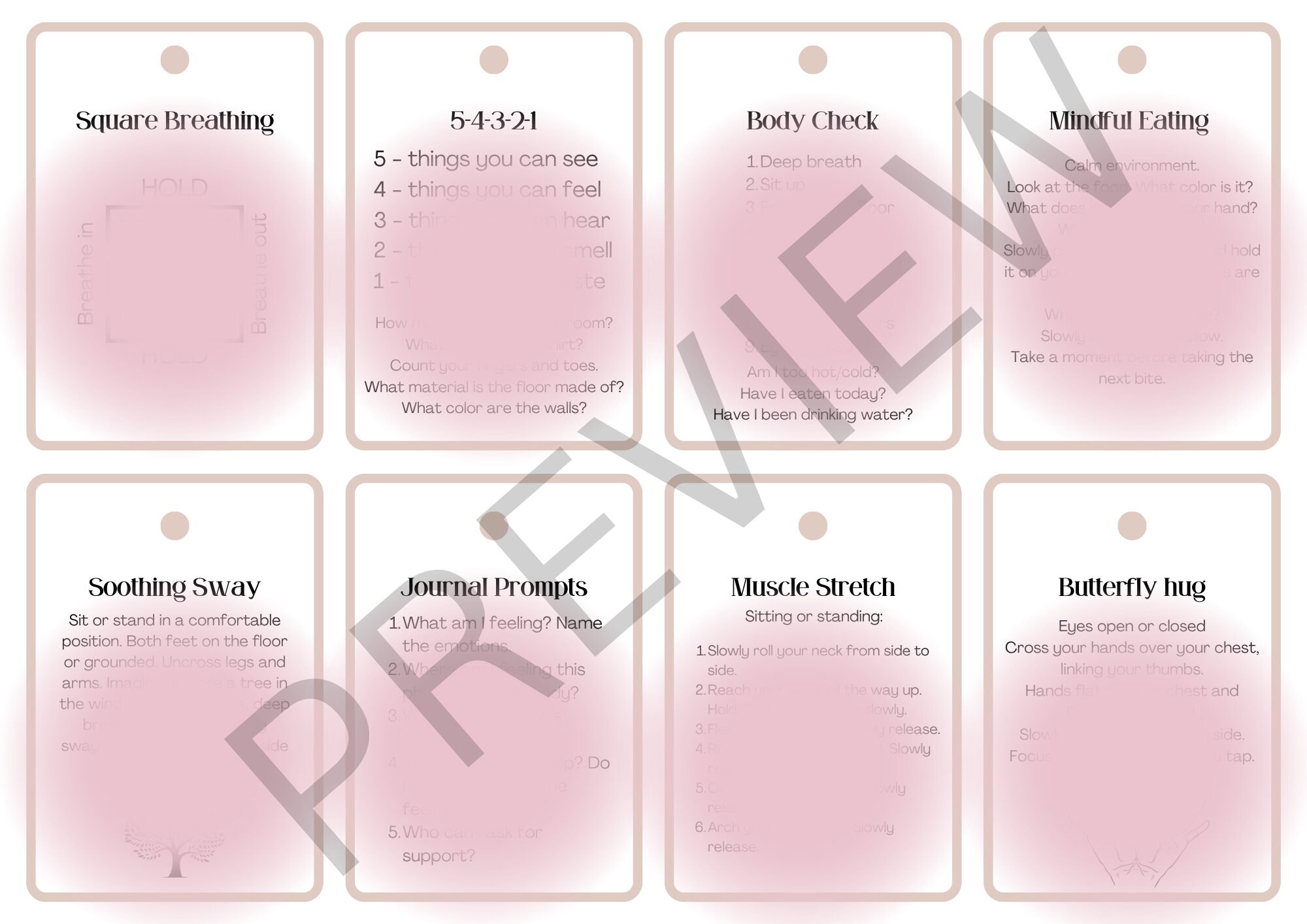 Grounding Flashcards, Printable Flashcards, Grounding Techniques, Teen ...
