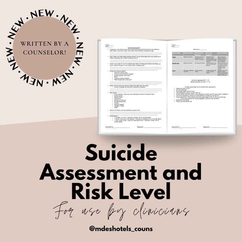 Suicide Risk Assessment for Clinicians - Etsy