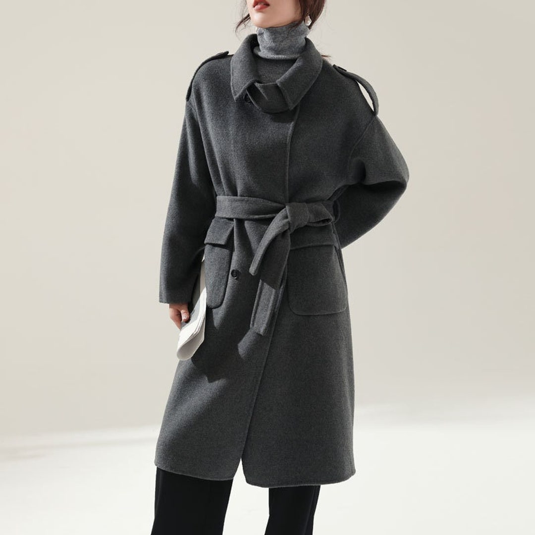 100% Wool Coatwomen Warm Wool Coatfunky Wool Coat Slim Wool - Etsy