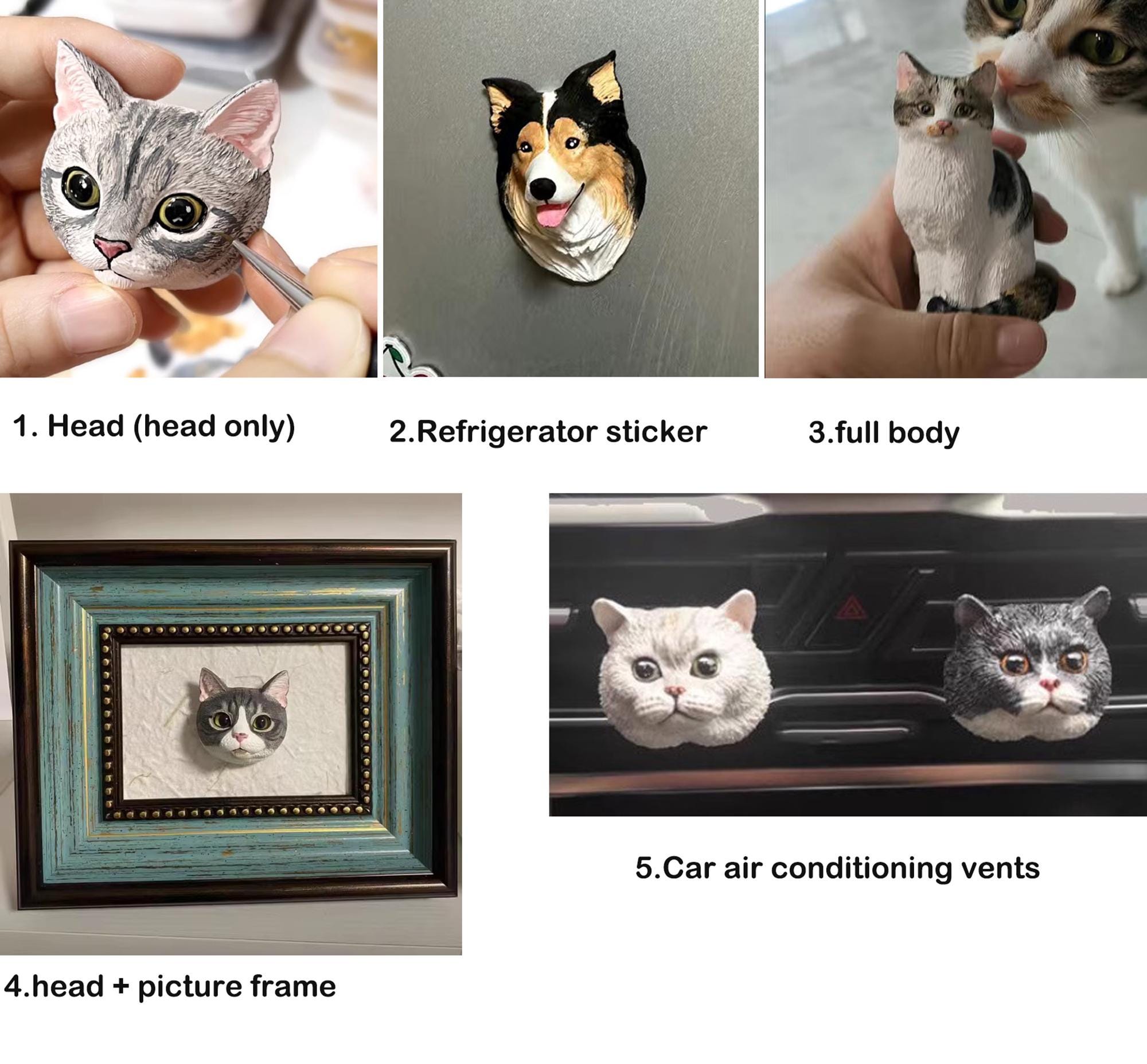 Customized Pet Plaster Model, Pet Birthday Cake Decoration, Pet ...