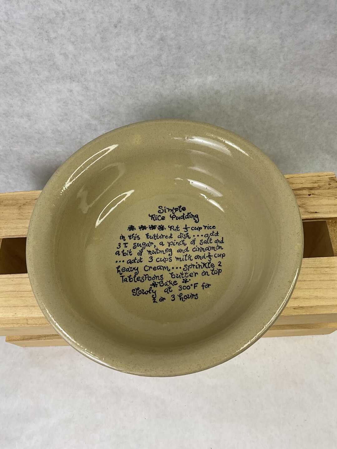 Vintage Moira Pottery Bowl With Imprinted Rice Pudding Recipe Inside - Etsy
