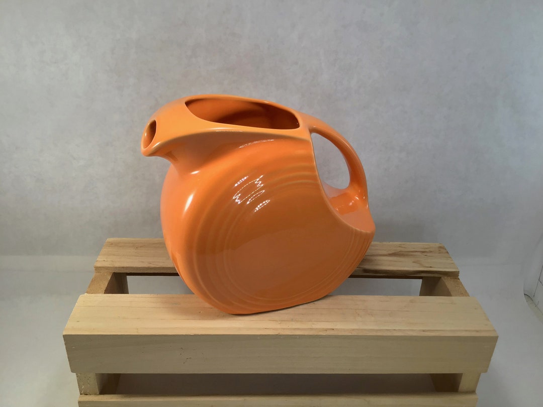 Fiestaware Large Disc Pitcher H in the Color Tangerine - Etsy